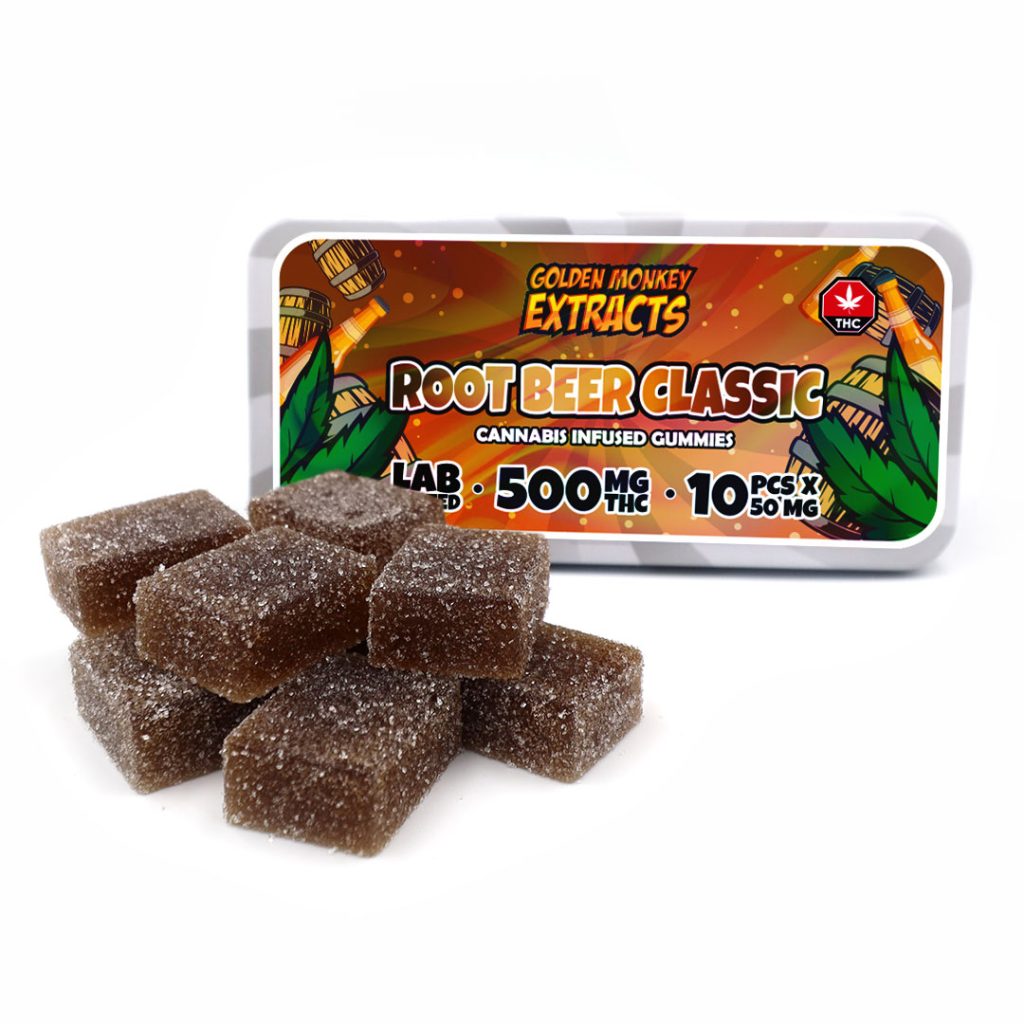 Golden Monkey Extracts – Root Beer Gummy Classic 500mg THC - Low Price Bud