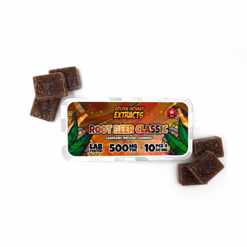 Golden Monkey Extracts – Root Beer Gummy Classic 500mg THC - Low Price Bud