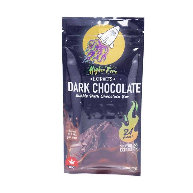 Higher Fire Extracts - Bubble Hash Chocolate Bar - Dark 2000mg THC ...